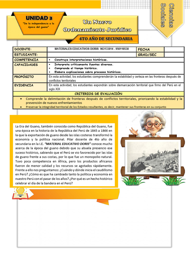 Ficha de Actividad CCSS 4° - Semana 1 | PDF