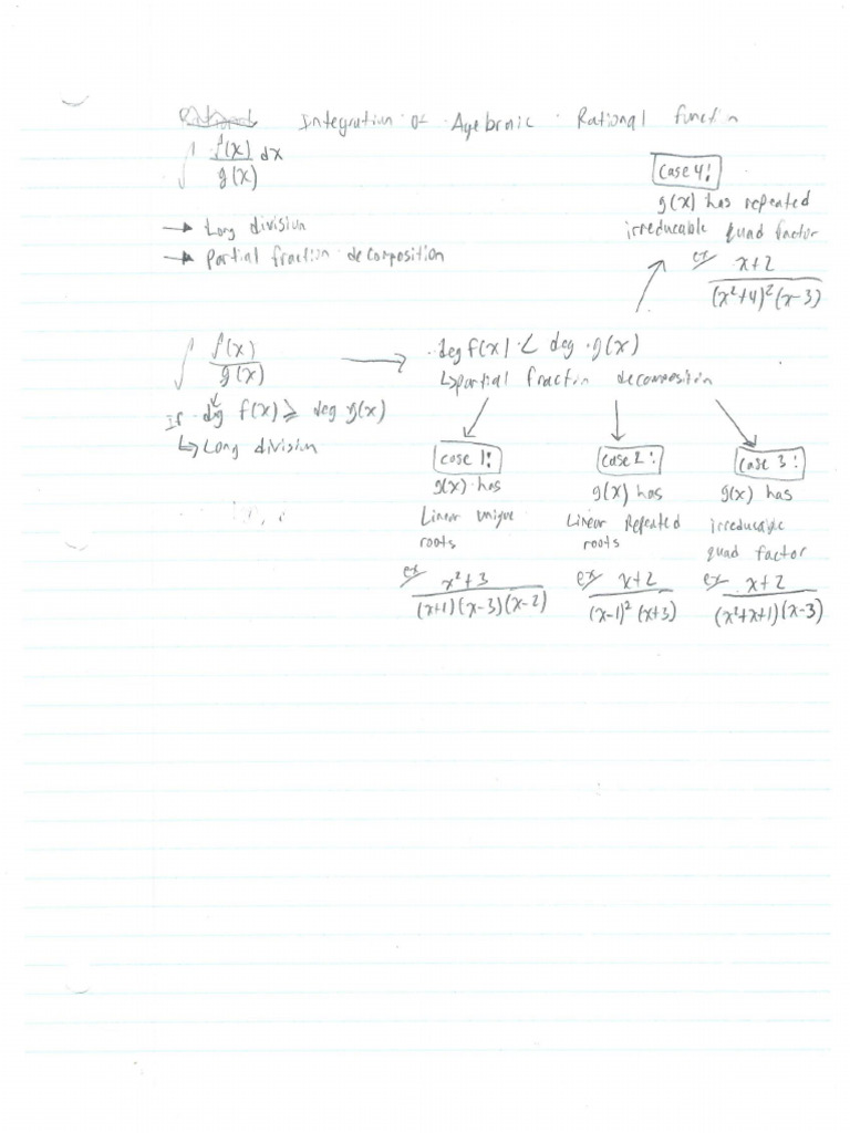 Integration of Algebraic Rational Function | PDF