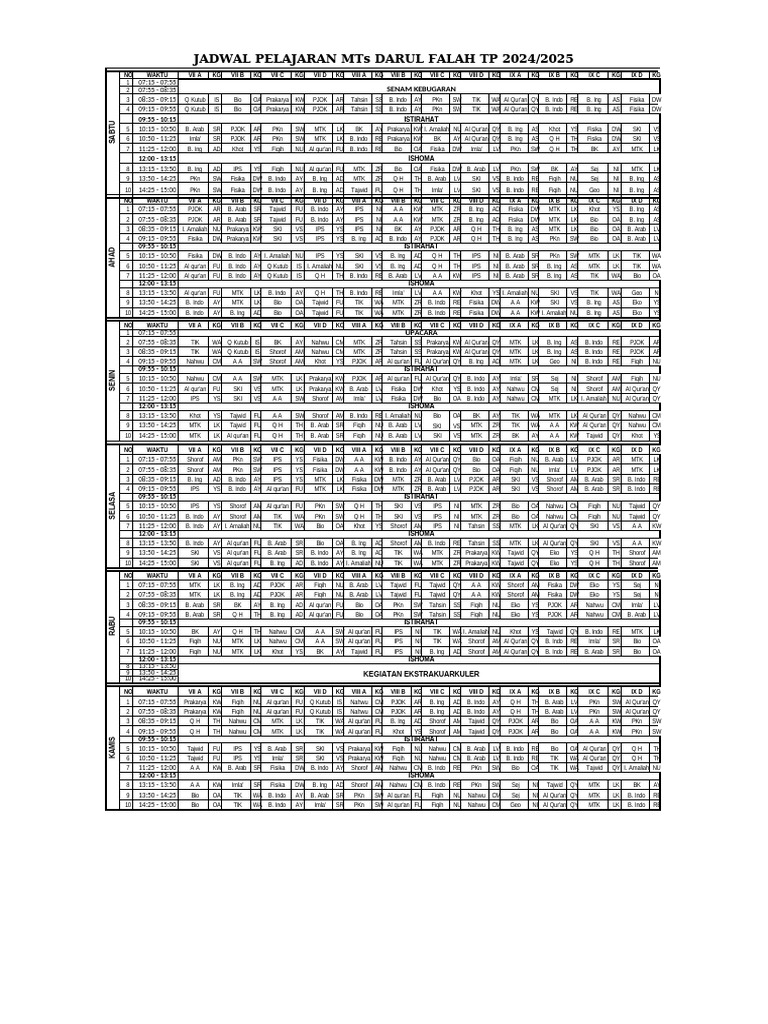 JADWAL 2024-2025 Baru | PDF