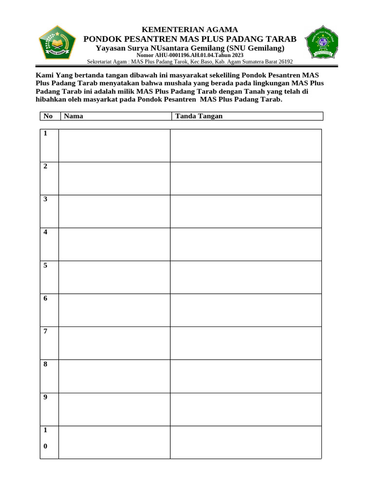 Format Tanda Tangan | PDF