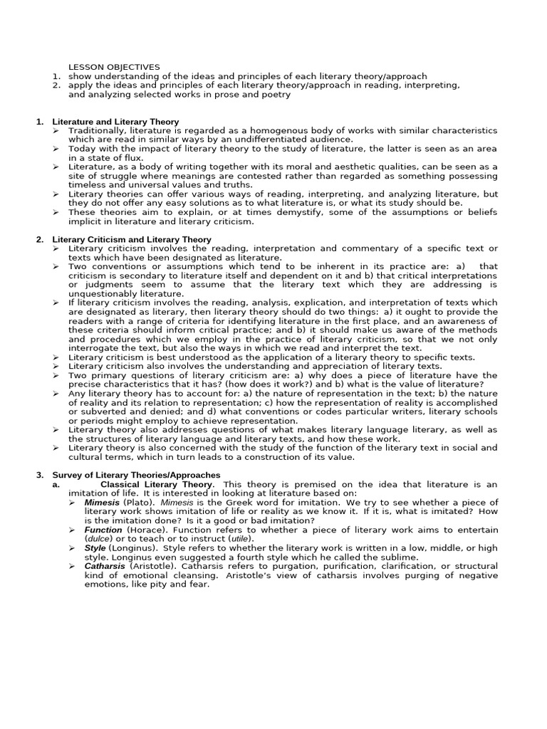 Understanding Literary Theories and Criticism | PDF | Id | Literary ...