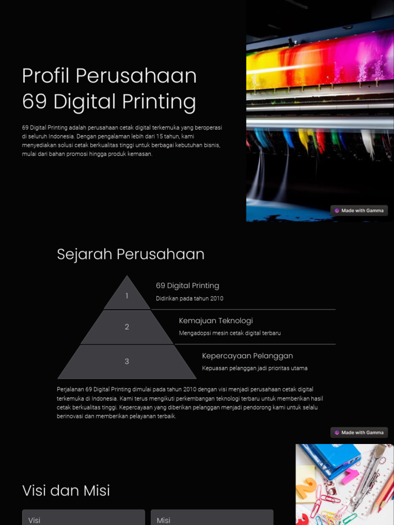 Profil Perusahaan 69 Digital Printing | PDF