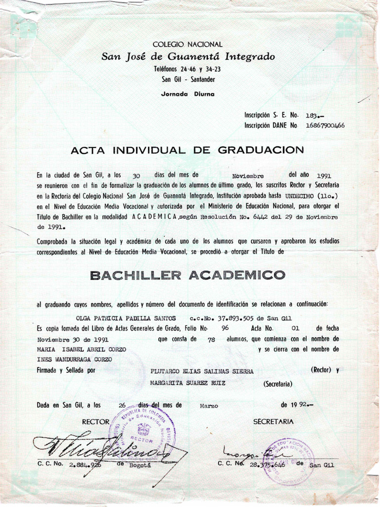 Actadegrado Olga | PDF