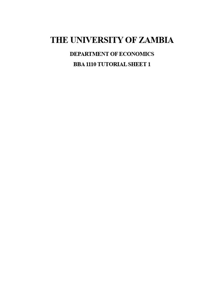 Bba 1110 Tutorial Sheet One | PDF
