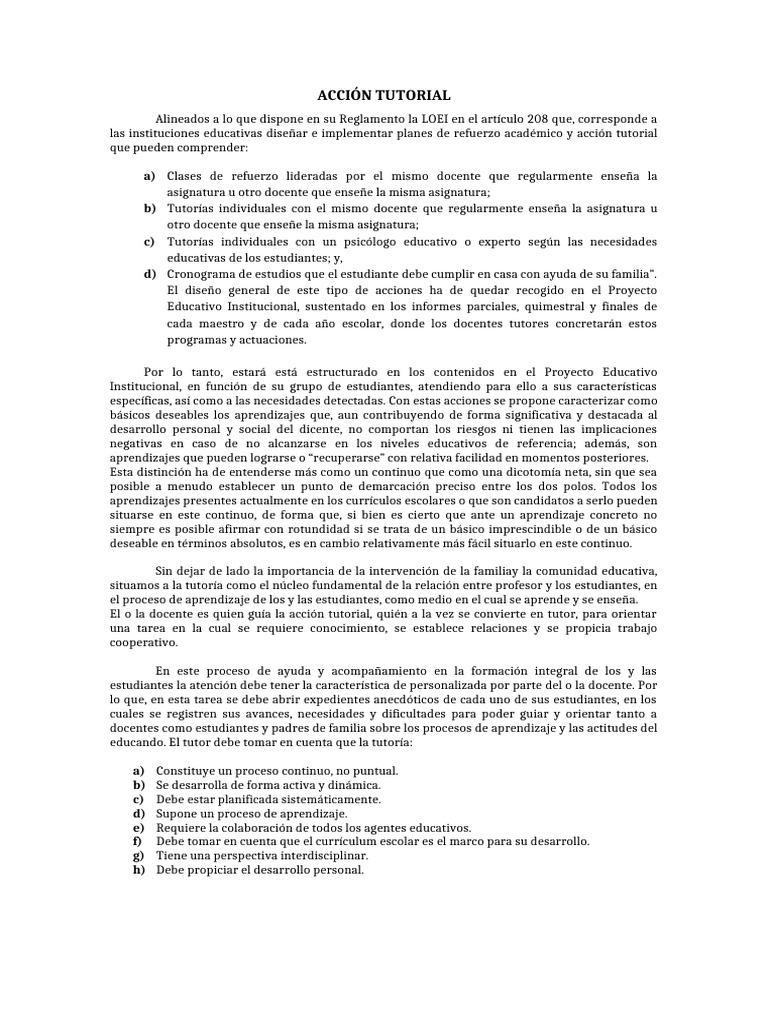 6.-Accion Tutorial | PDF