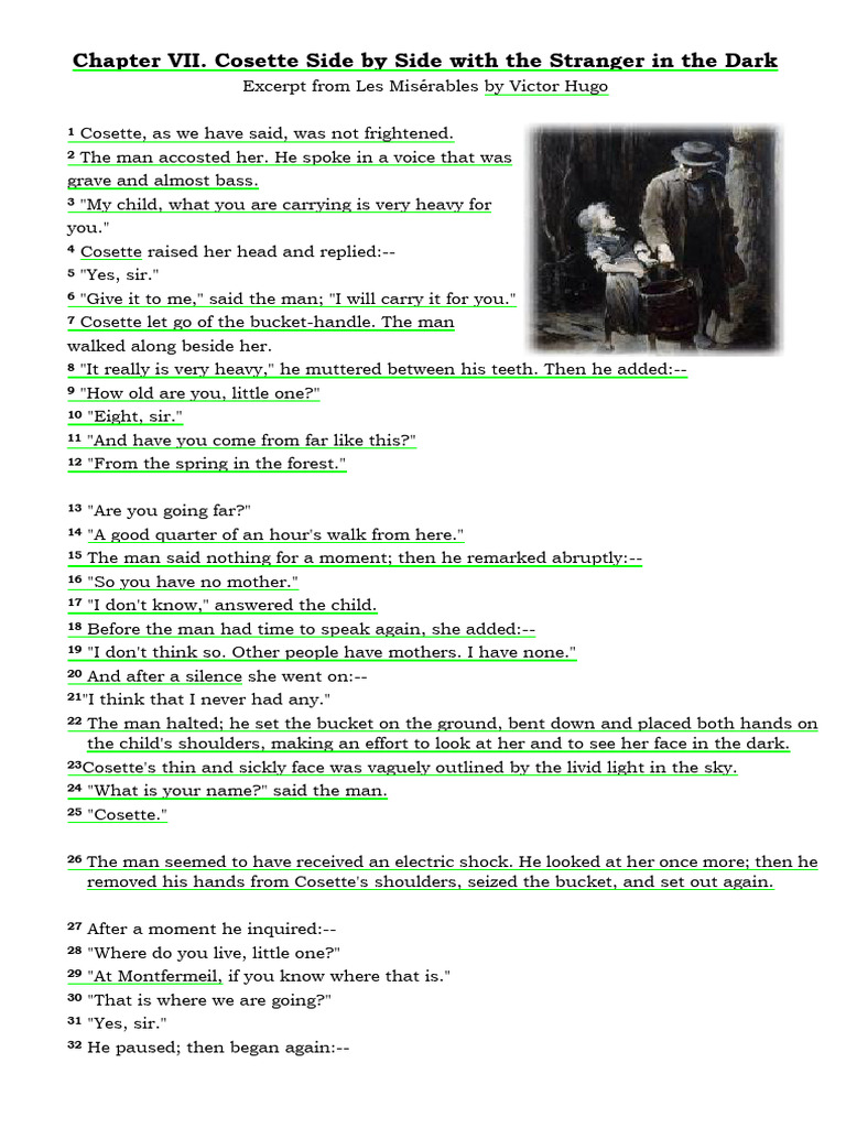 L3 Les Misérables Chapter 7 | PDF | Cosette | Mystery, Thriller & Crime Fiction