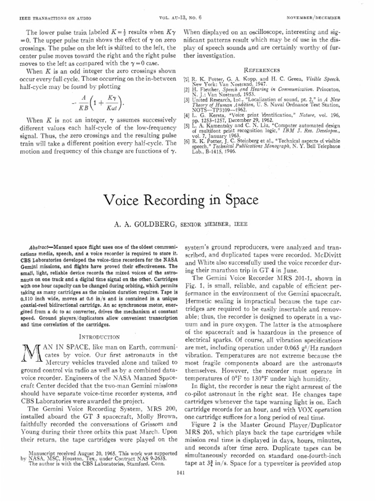 Voice Recording in Space-2g5 | PDF