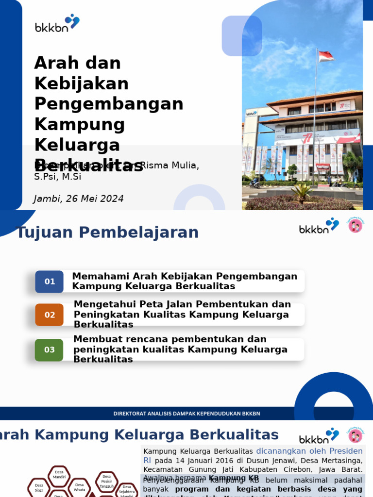 Materi 1 - Arah Kebijakan Kampung KB, Dr. Risma | PDF