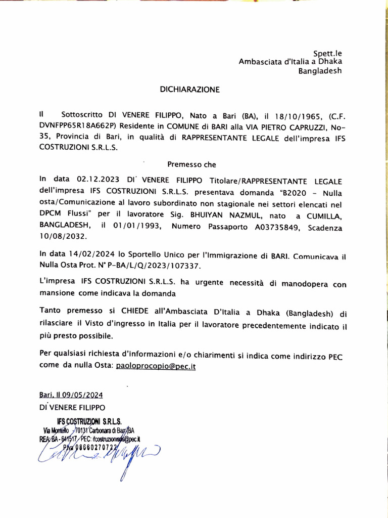 Nazmul Dichiarazione | PDF