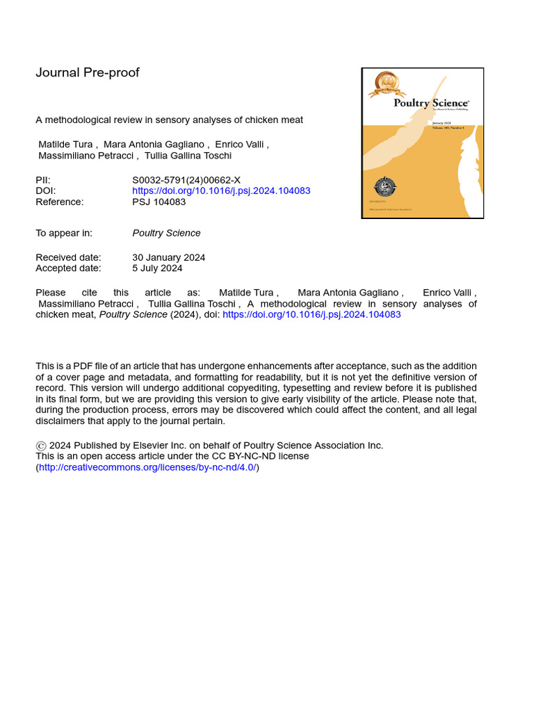 Journal Pre-Proof: Poultry Science | PDF