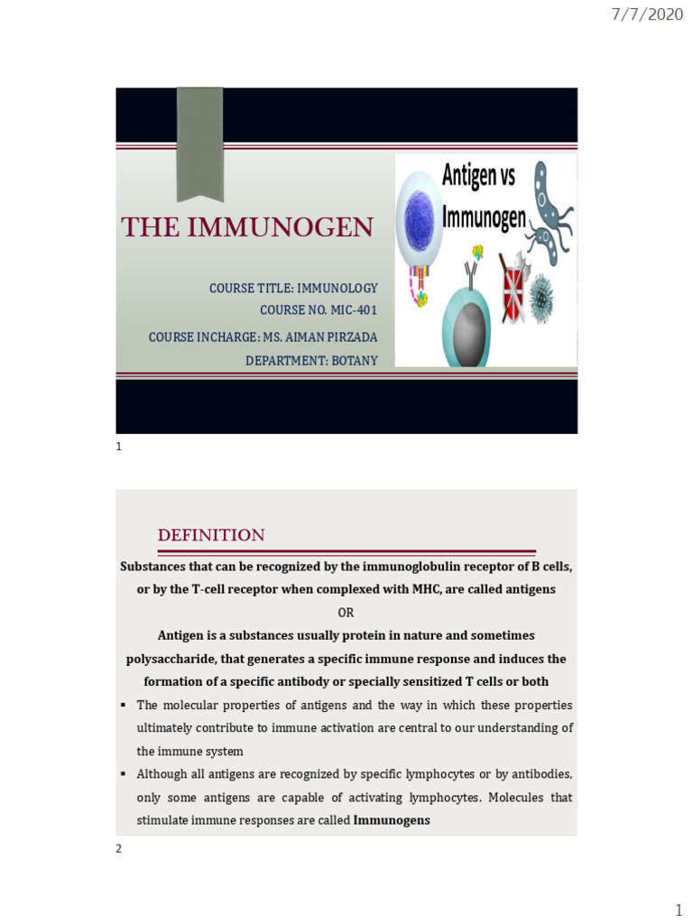 The Immunogen Lecture New | PDF