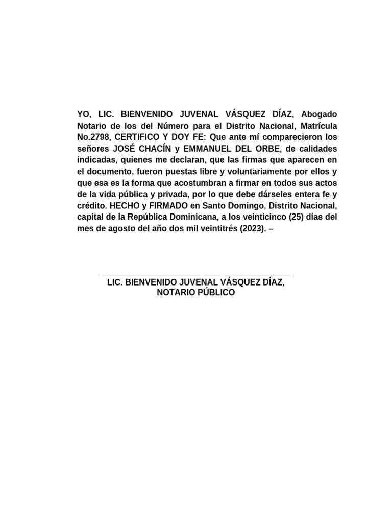 Coletilla Notario - Mecub | PDF