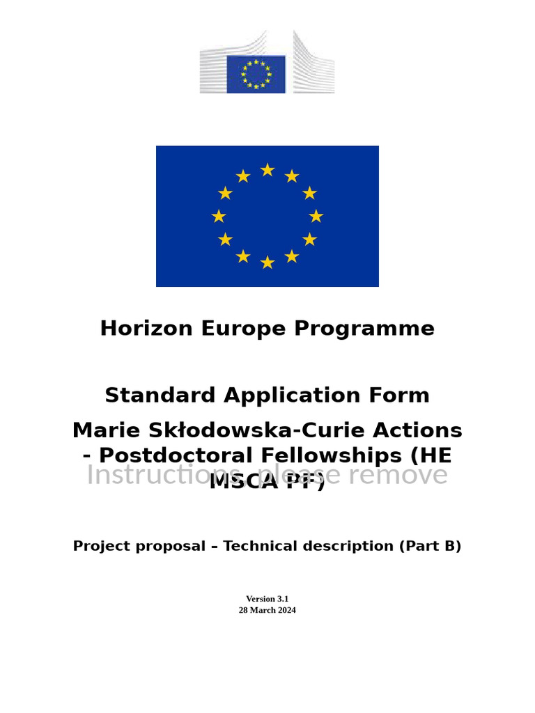 TPL - Application Form (Part B) (HE MSCA PF) | PDF