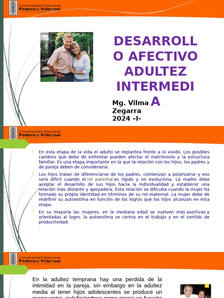 Desarrollo Afectivo en La Adultez Intermedia | PDF