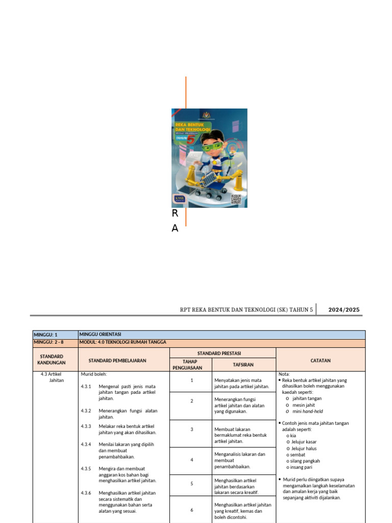RPT RBT THN 5 (SK) 2024-1 | PDF