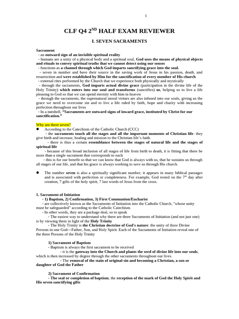 Grade 9 CLF Q4 2ND Half Exam Reviewer | PDF