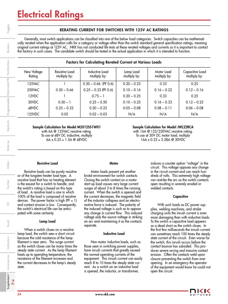 Electrical Ratings | PDF