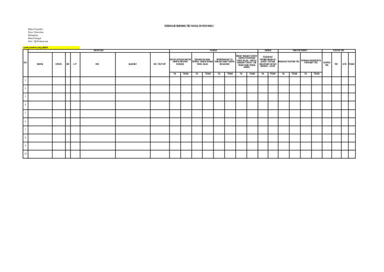 Form Skrining Posyandu | PDF