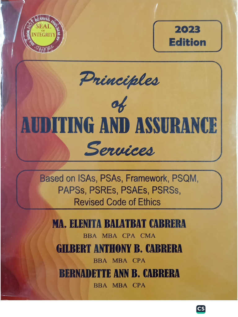 Auditing Principles-Cabrera 2023 | PDF