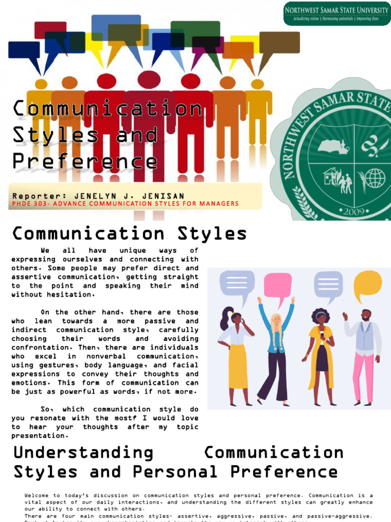 Topic Communication Styles and Preference Presentation | PDF | Communication | Extraversion And ...