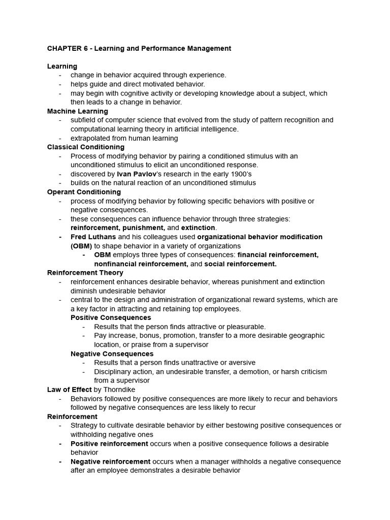 CHAPTER 6 - Learning and Performance Management | PDF