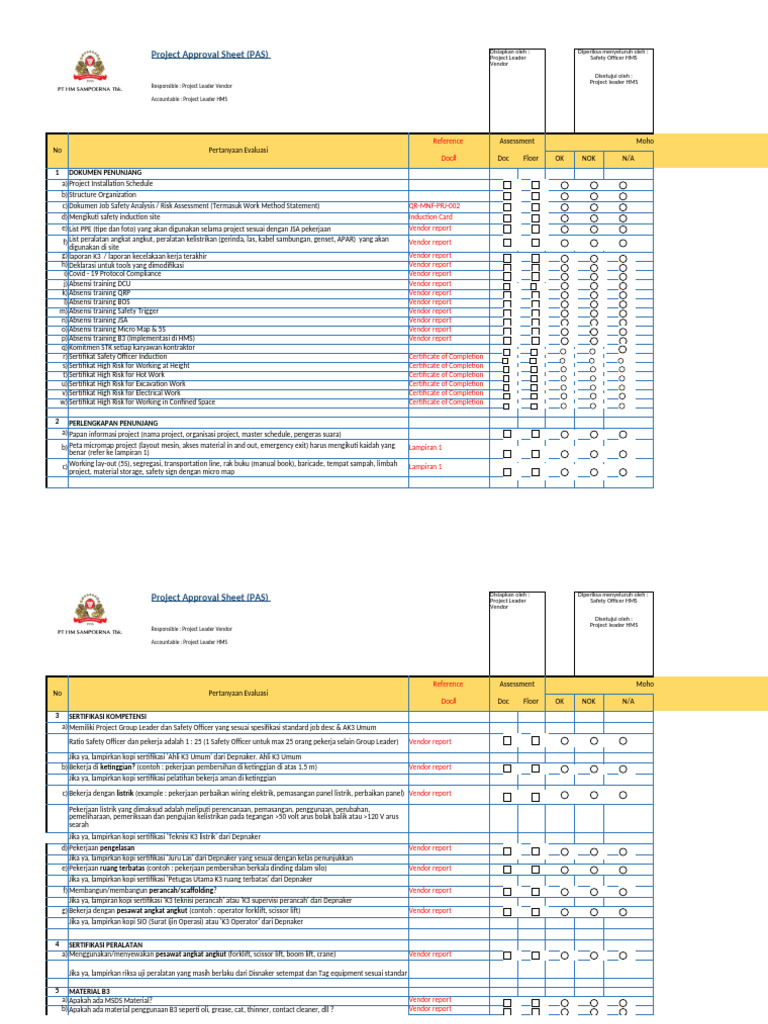 QR-MNF-PRJ-001 Project Approval Sheet (PAS) Form V1.8 (1) | PDF