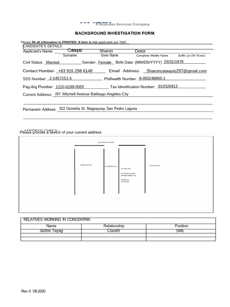 Background Investigation Form 09152020 | PDF