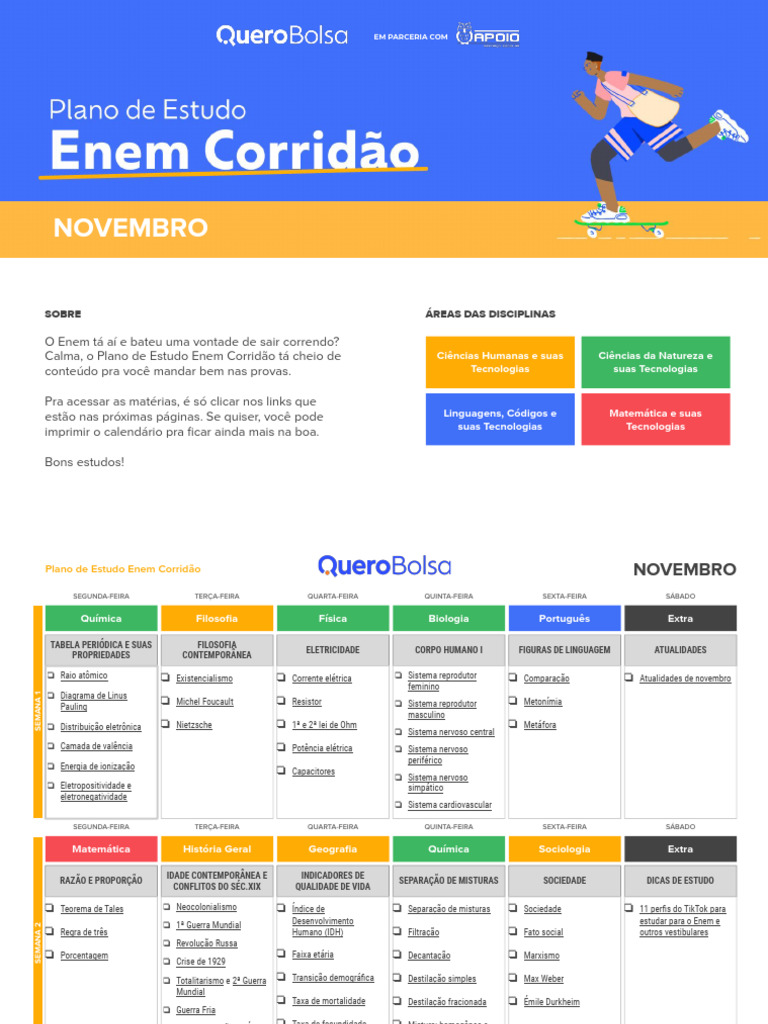 Plano de Estudo Enem 2020 | PDF