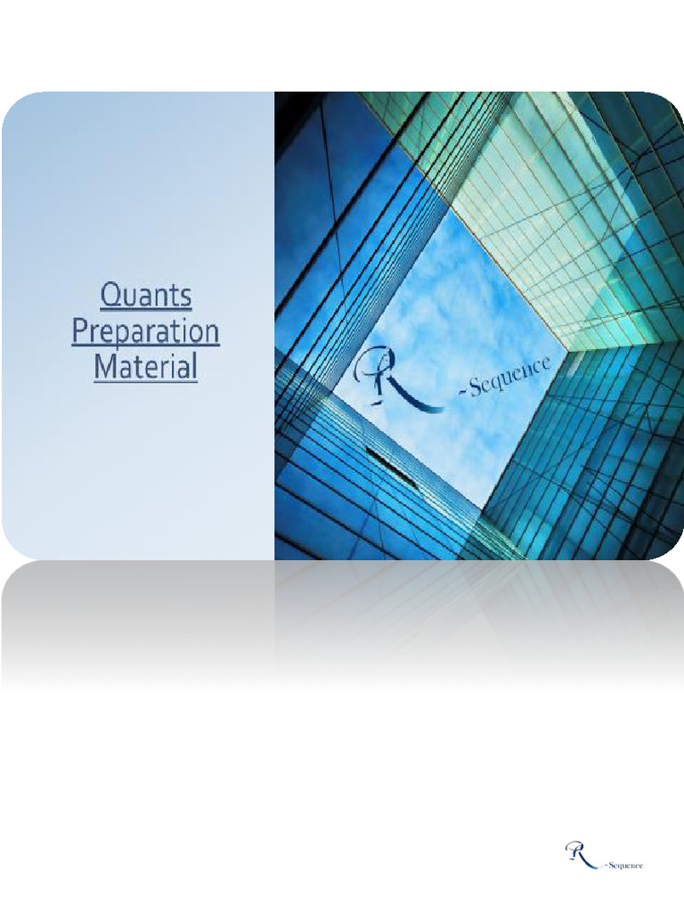 Quants Prep Material - R Sequence | PDF