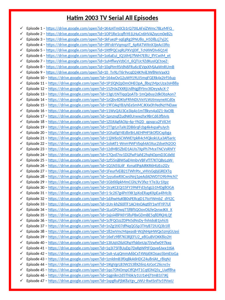 Hatim All Episodes Link | PDF | Teaching Methods & Materials | Technology & Engineering