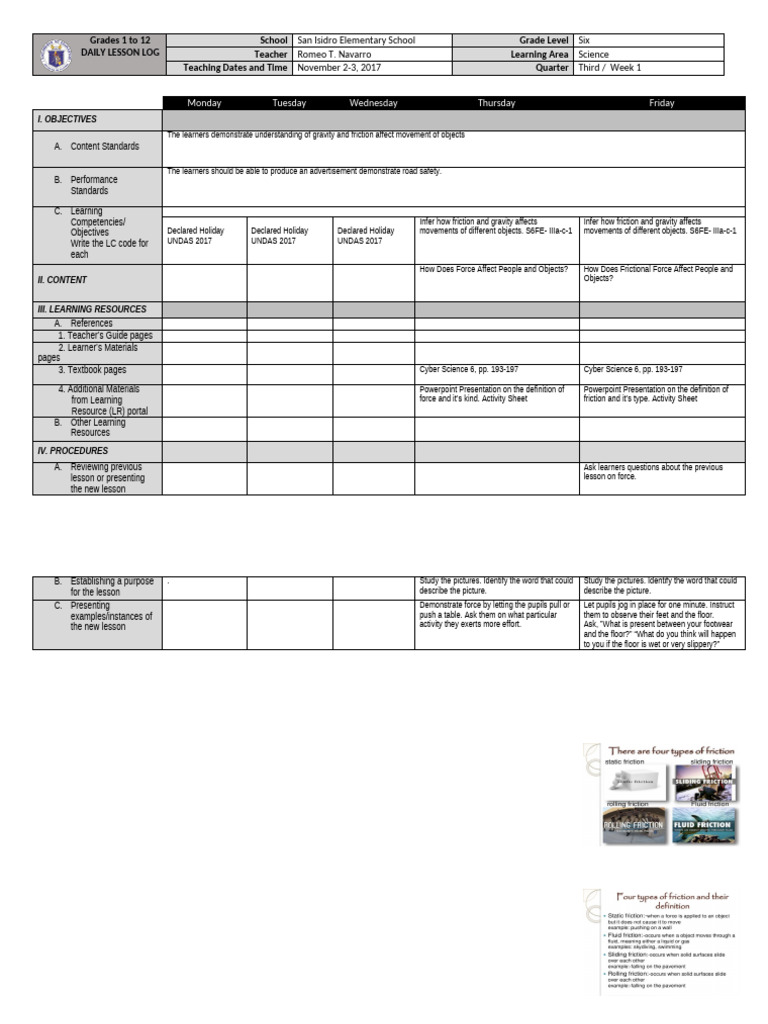 DLL Science W-1, Q3 | PDF