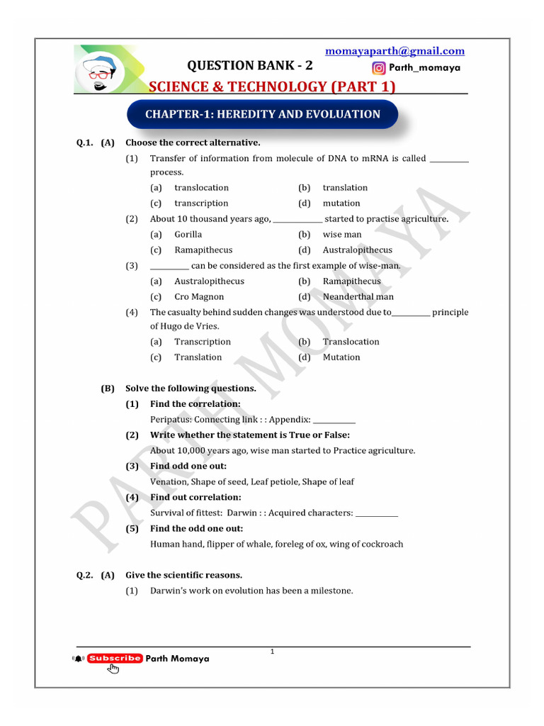 Science 2 Question Bank - 1 (2022) | PDF