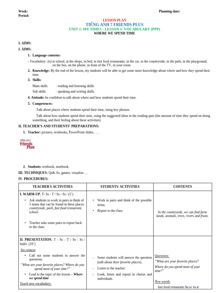 Unit 1 - Lesson 1 - VOCABULARY | PDF