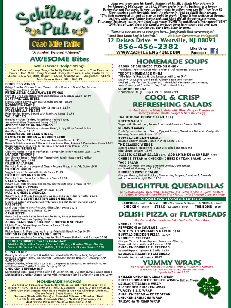 Schileens Pub New Dinner Menu 2020 | PDF