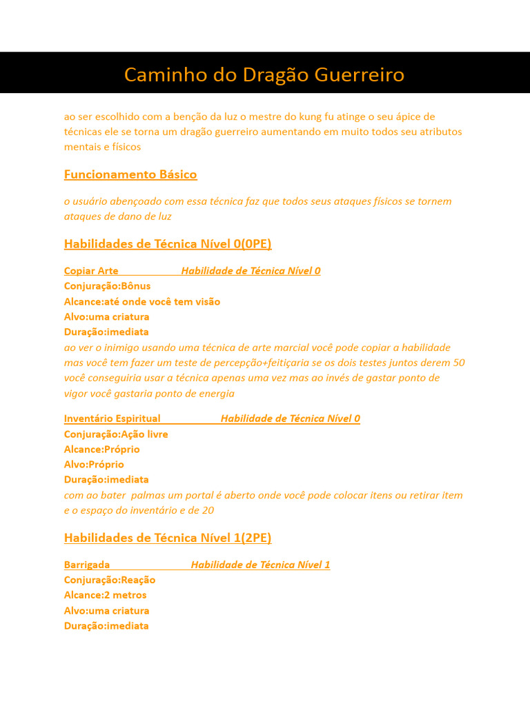 Caminho Do Dragao Guerreiro | PDF