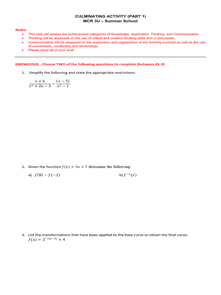 SS Culminating Activity Part 1 | PDF