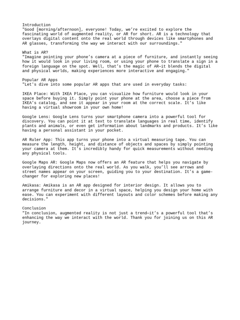 Introduction On AR | PDF