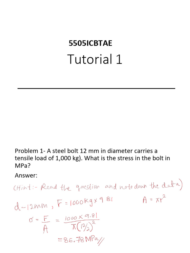 5505ICBTAE-Tutorial 1-Answers | PDF