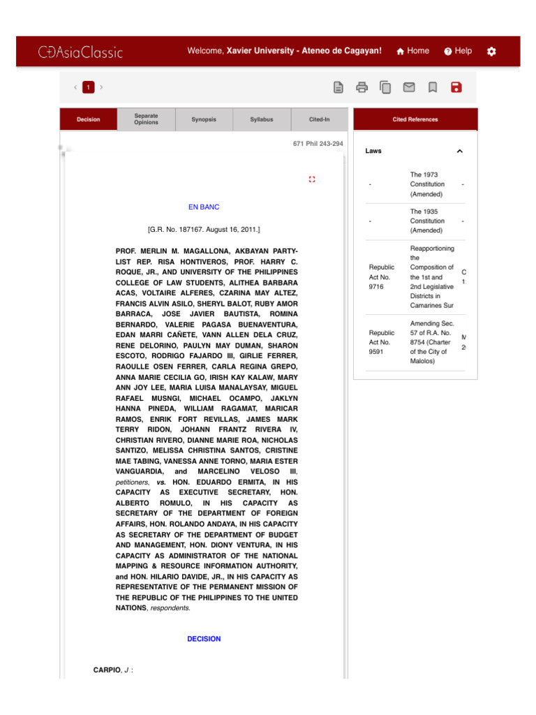 G.R. No. 187167 - Magallona v. Ermita | PDF