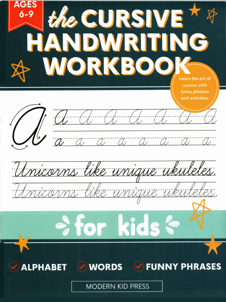 The Cursive Handwriting WorkBook for Kids (ages 6-9) | PDF