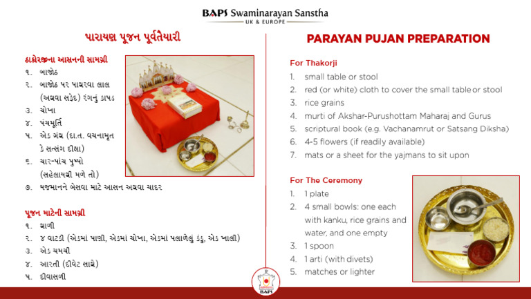 Parayan Pujan Preparation Guidelines | PDF