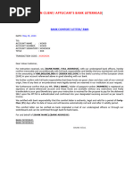 Sample Bank Comfort Letter | PDF
