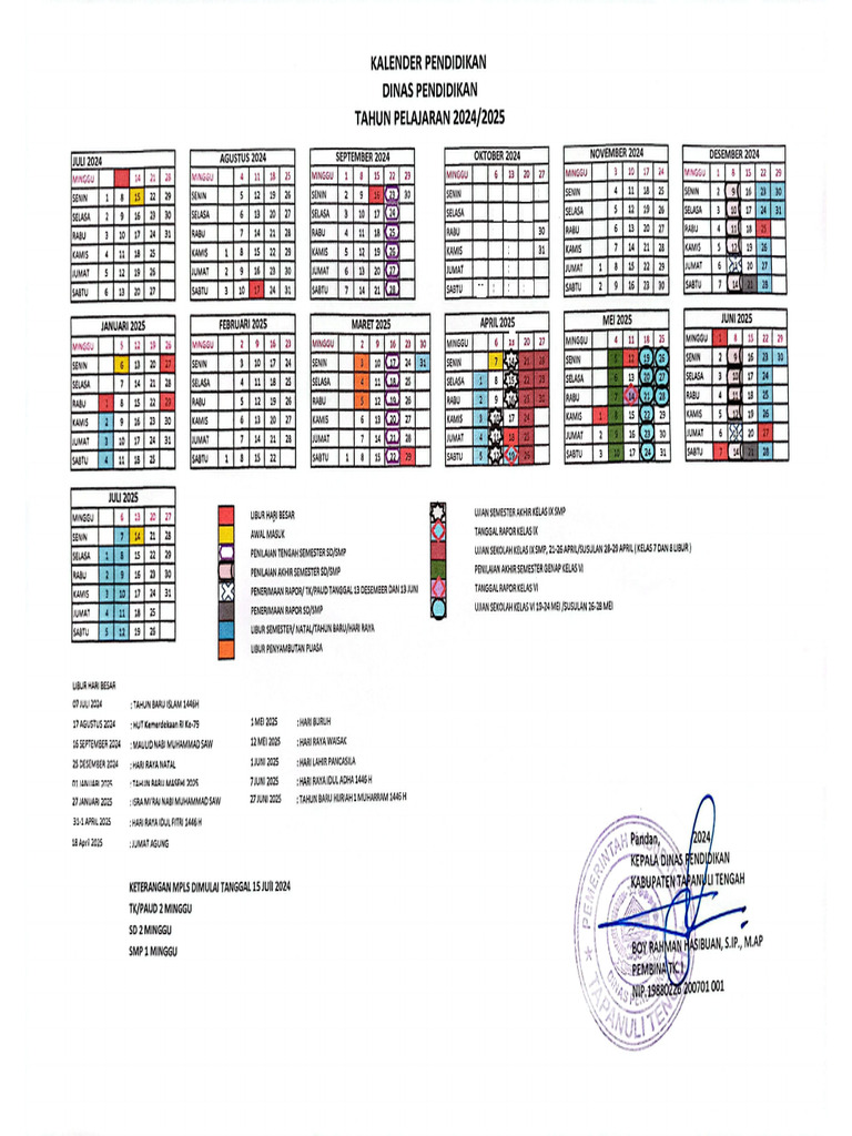KALENDER PENDIDIKAN TP 2024-2025 benar | PDF