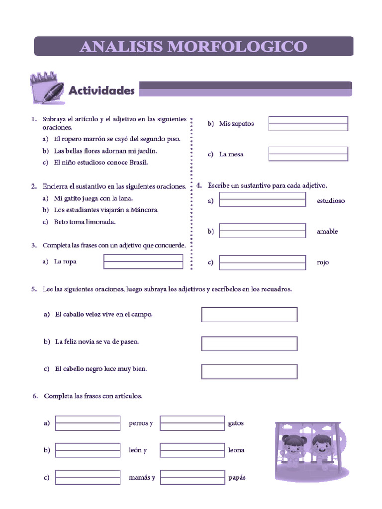 Analisis Morfologico para Segundo de Primaria | PDF