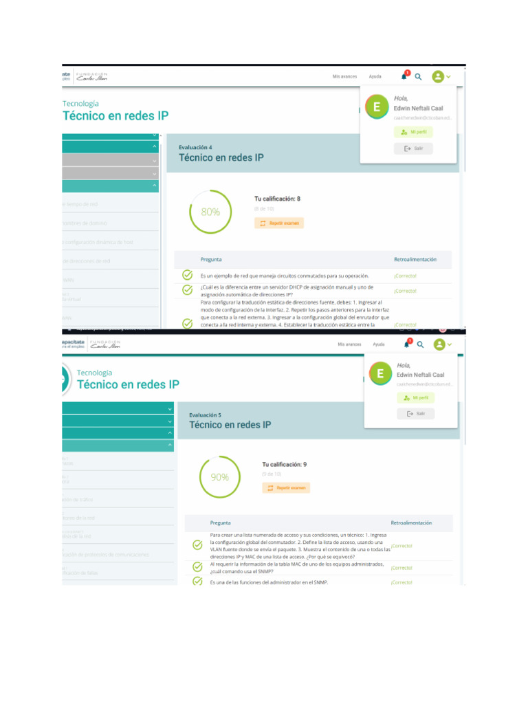Nivel 3 y 4 Redes Ip Caal Chen Edwin | PDF
