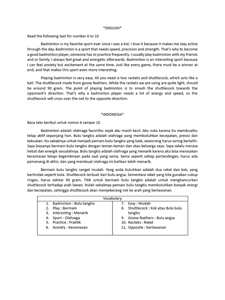 Materi Bahasa Inggris Kelas X (MA Al-Raisiyah) | PDF