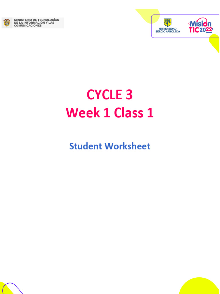 W1 C1 Student Worksheet | PDF