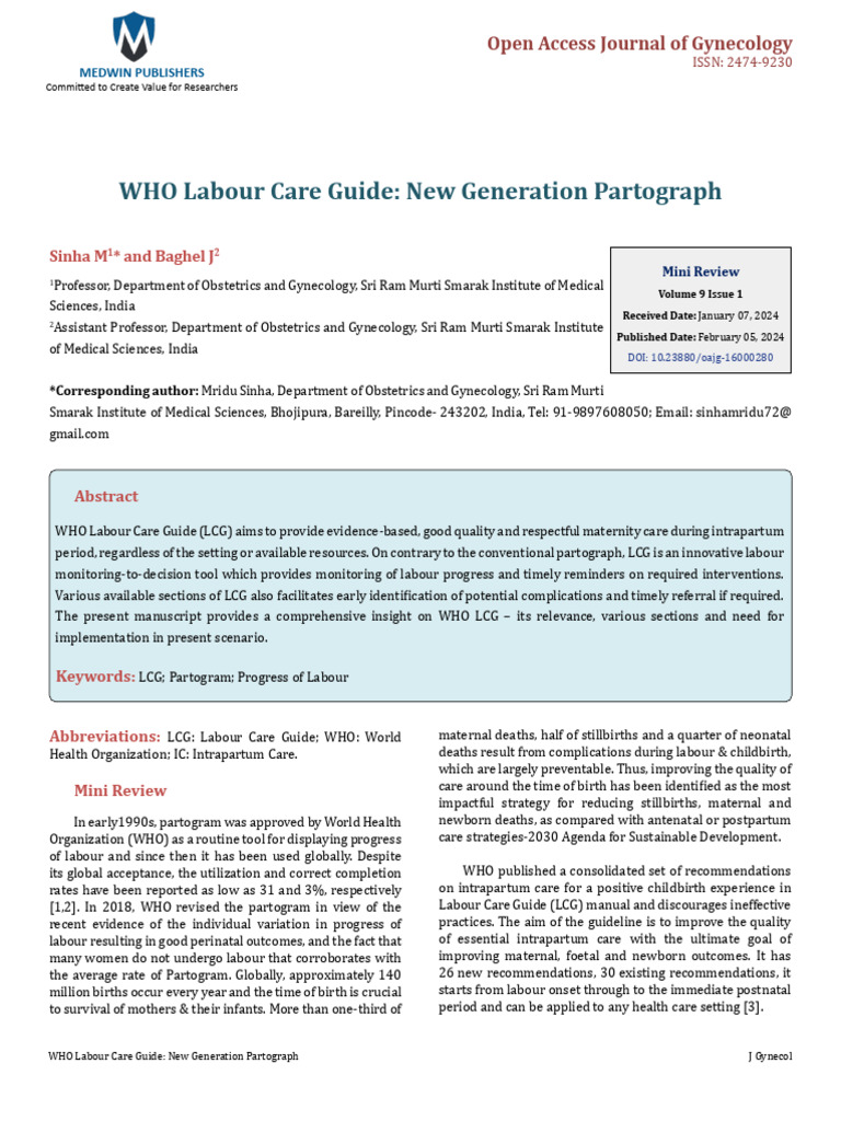 Who Labour Care Guide New Generation Partograph | PDF