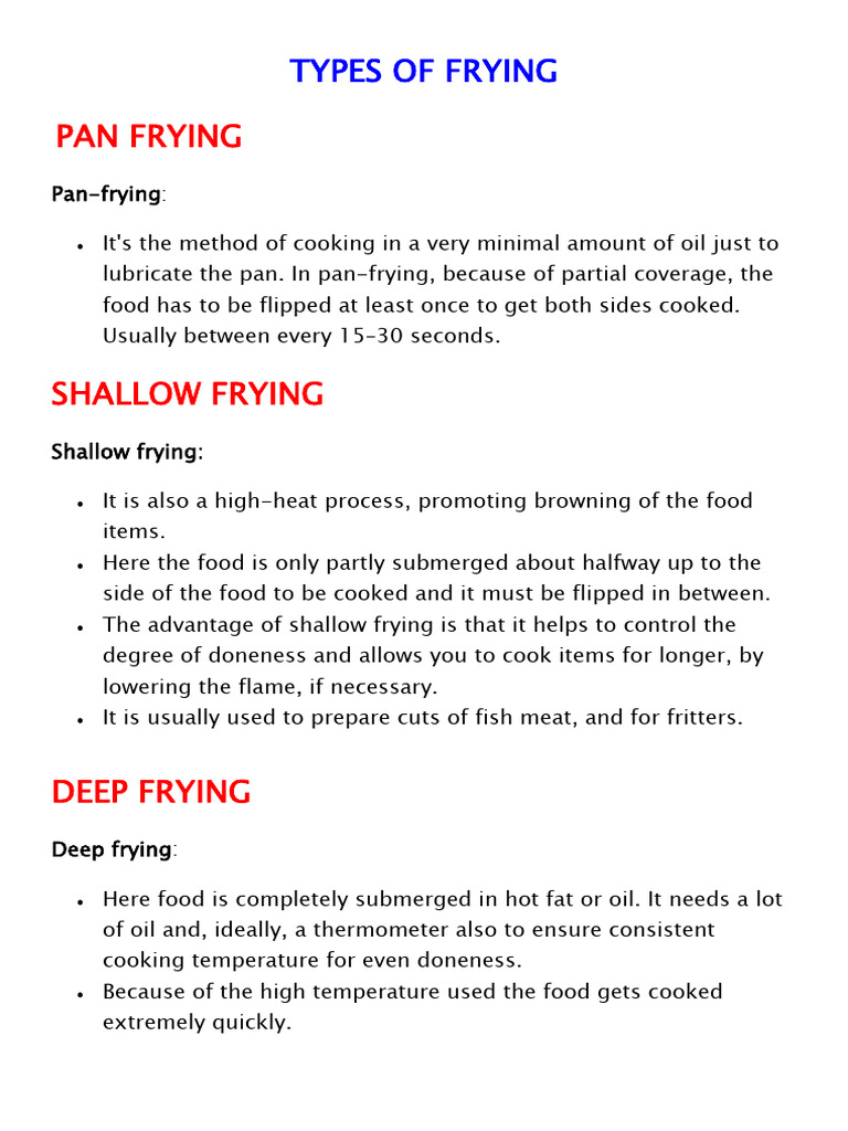 Q4 Tle Types of Frying | PDF