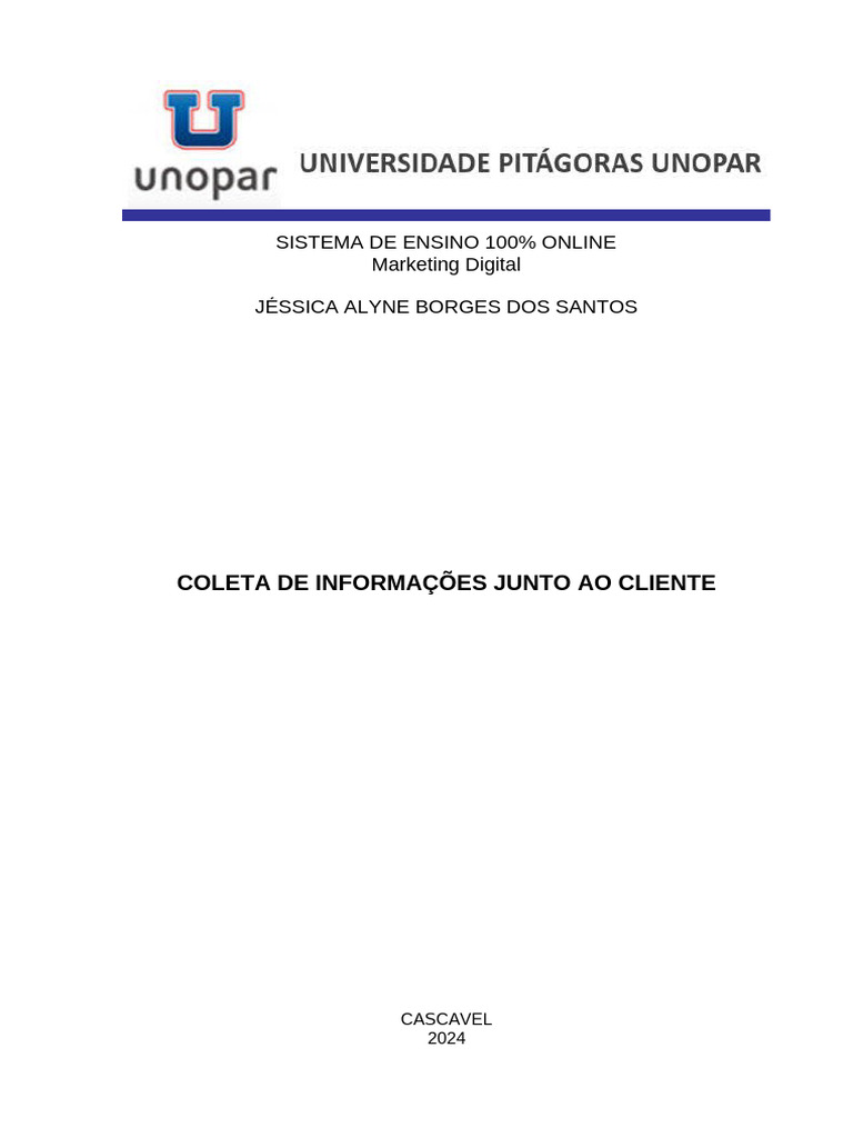 Projeto Integrado III Coleta de Informacoes Jessica - Word | PDF | E-commerce | Design Thinking